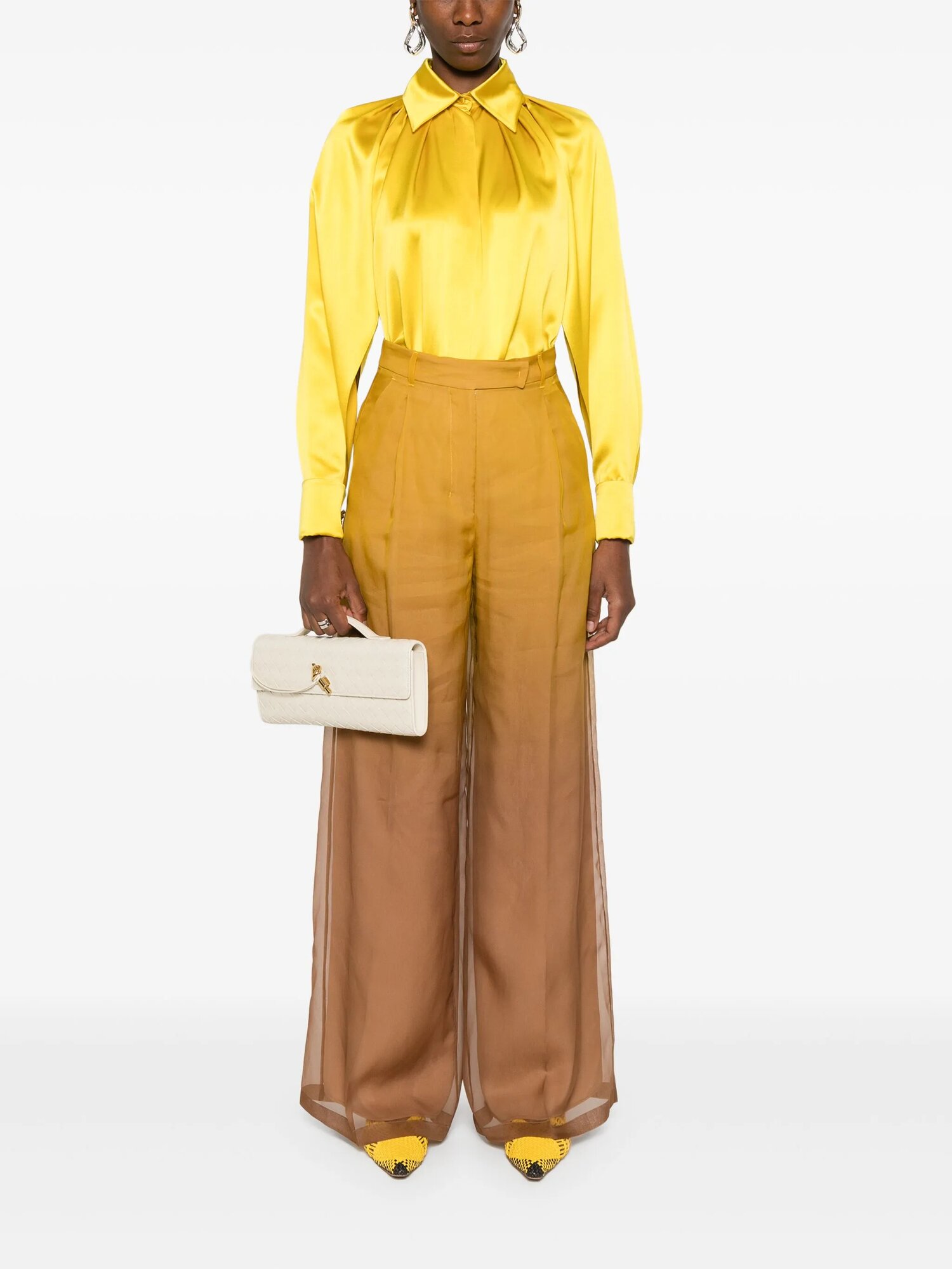 Брюки классические Max Mara, размер 40, желтый — фото 1