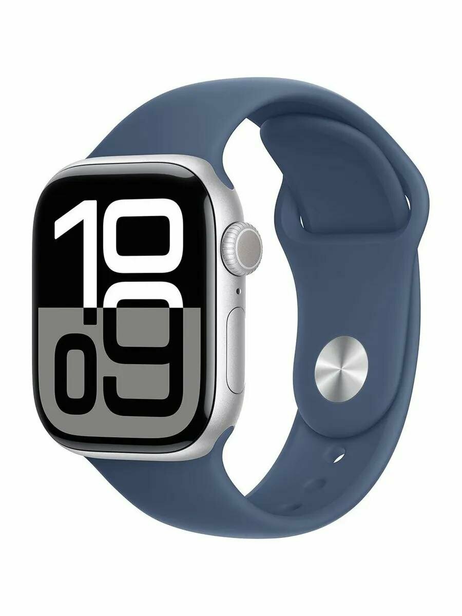 Часы Apple Watch S10 46 mm Aluminum GPS Silver SB алюминий, серебристый/синий, S/M