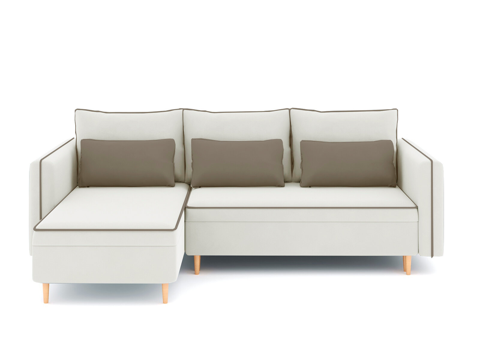 Диван угловой Рон, Крем/Браун