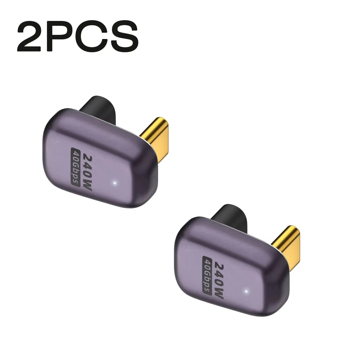 NNBILI 240W USB C Адаптер, U-образный Разъем Type C (папа-мама) На 180 Градусов, 40 Гбит/с, 2Pcs