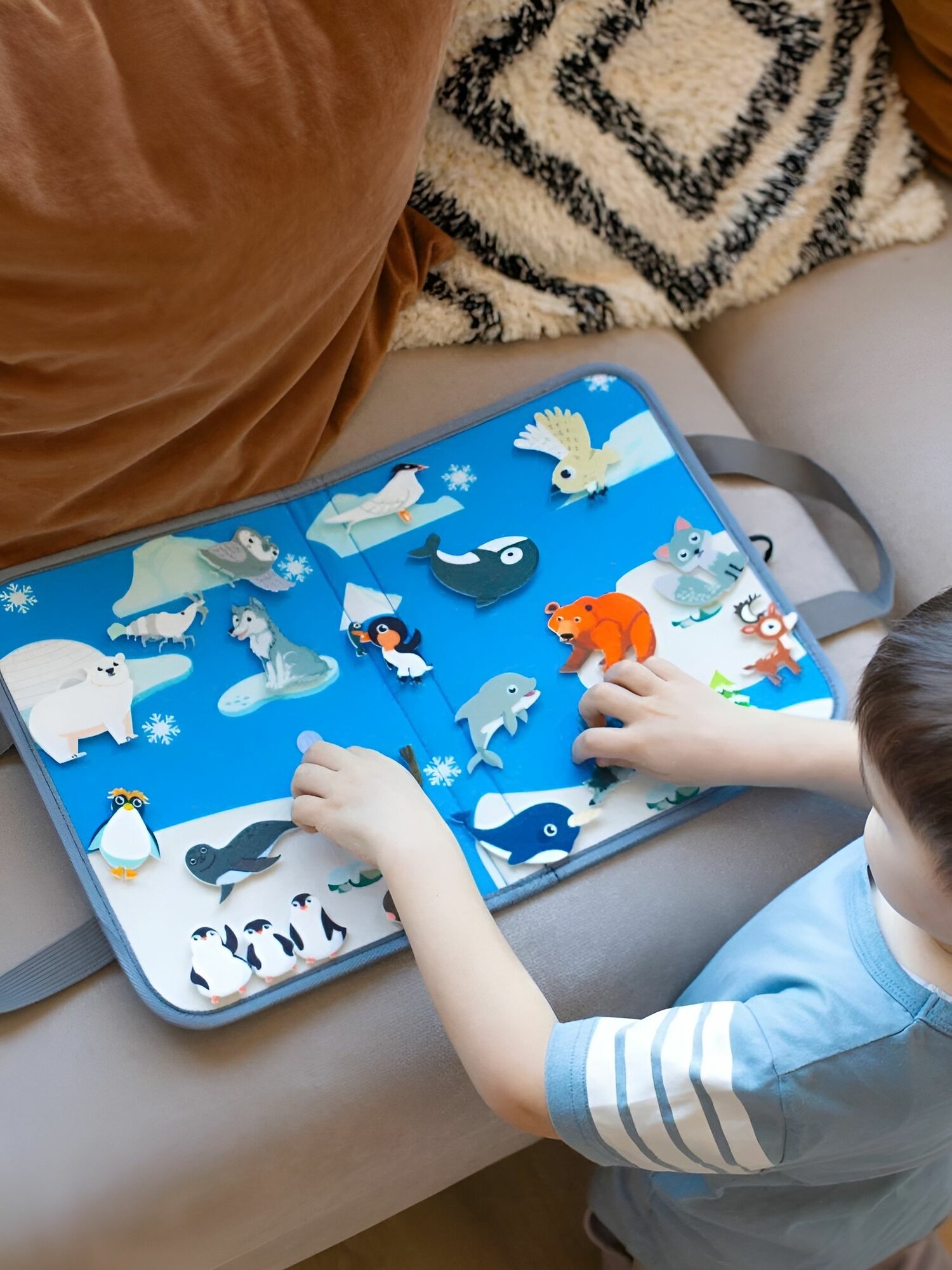 Игра из фетра с животными на липучках Арктика