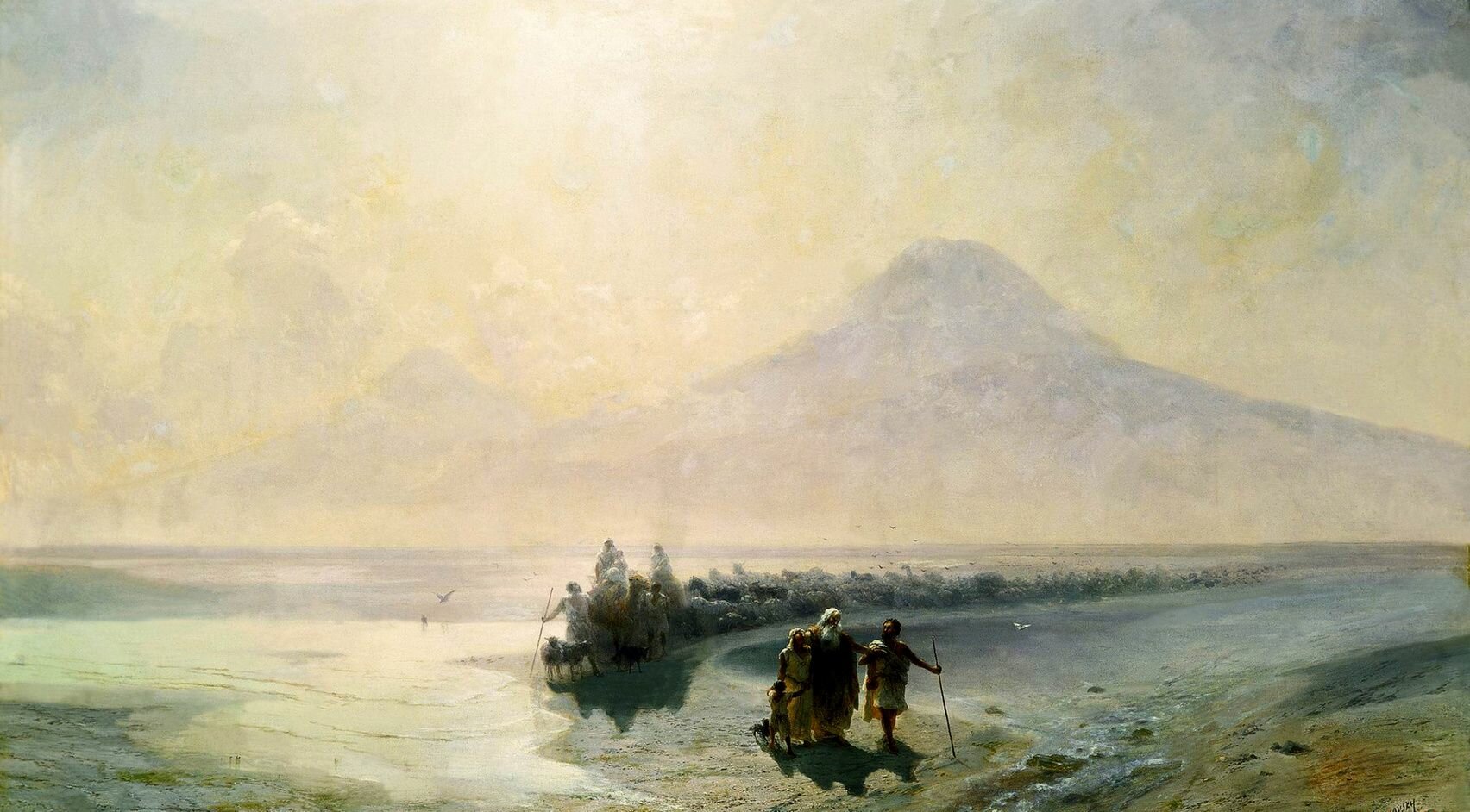 Картина Айвазовского Сошествие Ноя с горы Арарат 60х33 см