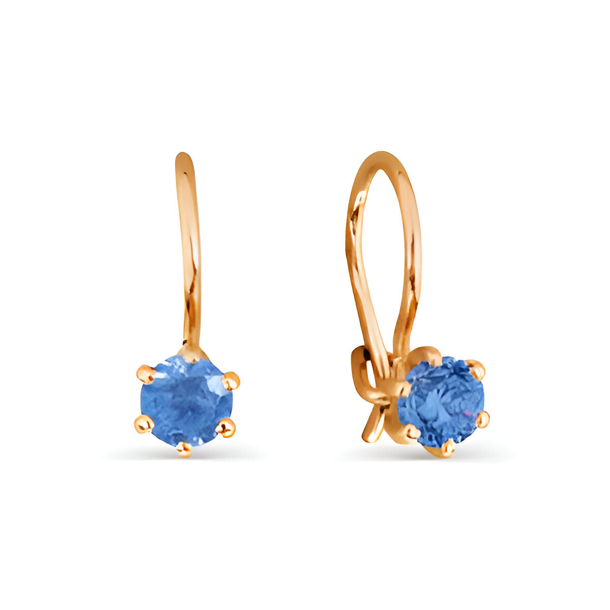 Серьги, красное золото, 585 проба, фианит