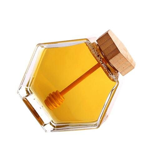 220 мл запечатанных стеклянных медовых банок экологически чистых прозрачных банок с джемом, окунутых в ложку, подходит для домашней кухни