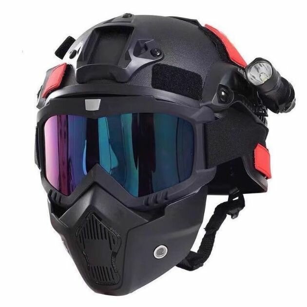 Детский шлем-маска для гидробола, орбизбола. Тактический шлем. Полнолицевая маска.