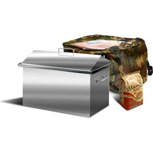 Коптильня с гидрозатвором домиком Ольховый дым Фортуна 450х300х200