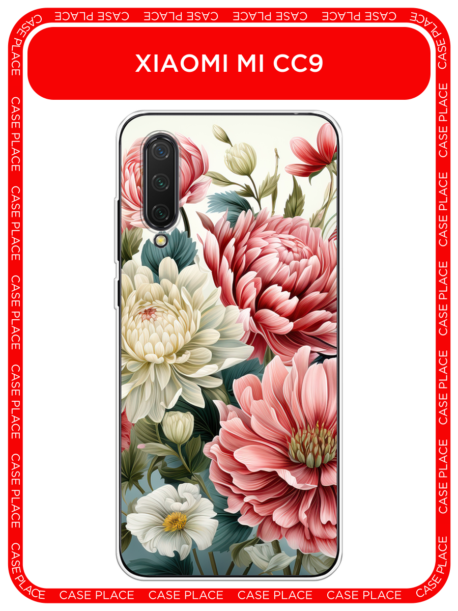Чехол на Xiaomi Mi CC9/A3 Lite/9 Lite / Сяоми Mi CC9/A3 Lite/9 Lite с принтом Садовые цветы рисунок
