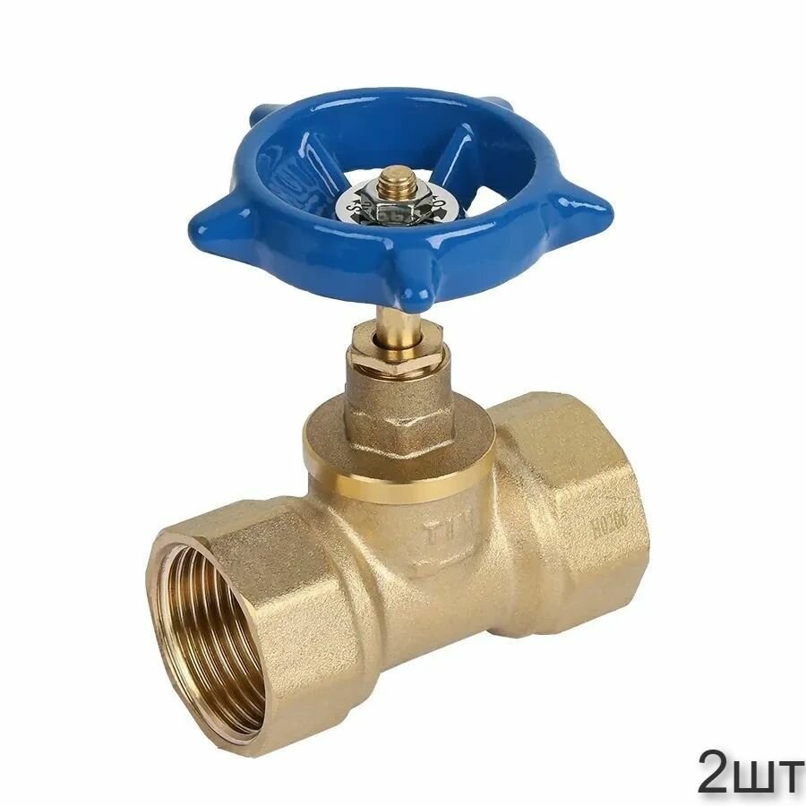 Кран TIM вентильный 3/4" латунный, запорно-регулировочный BL 1803. 2шт