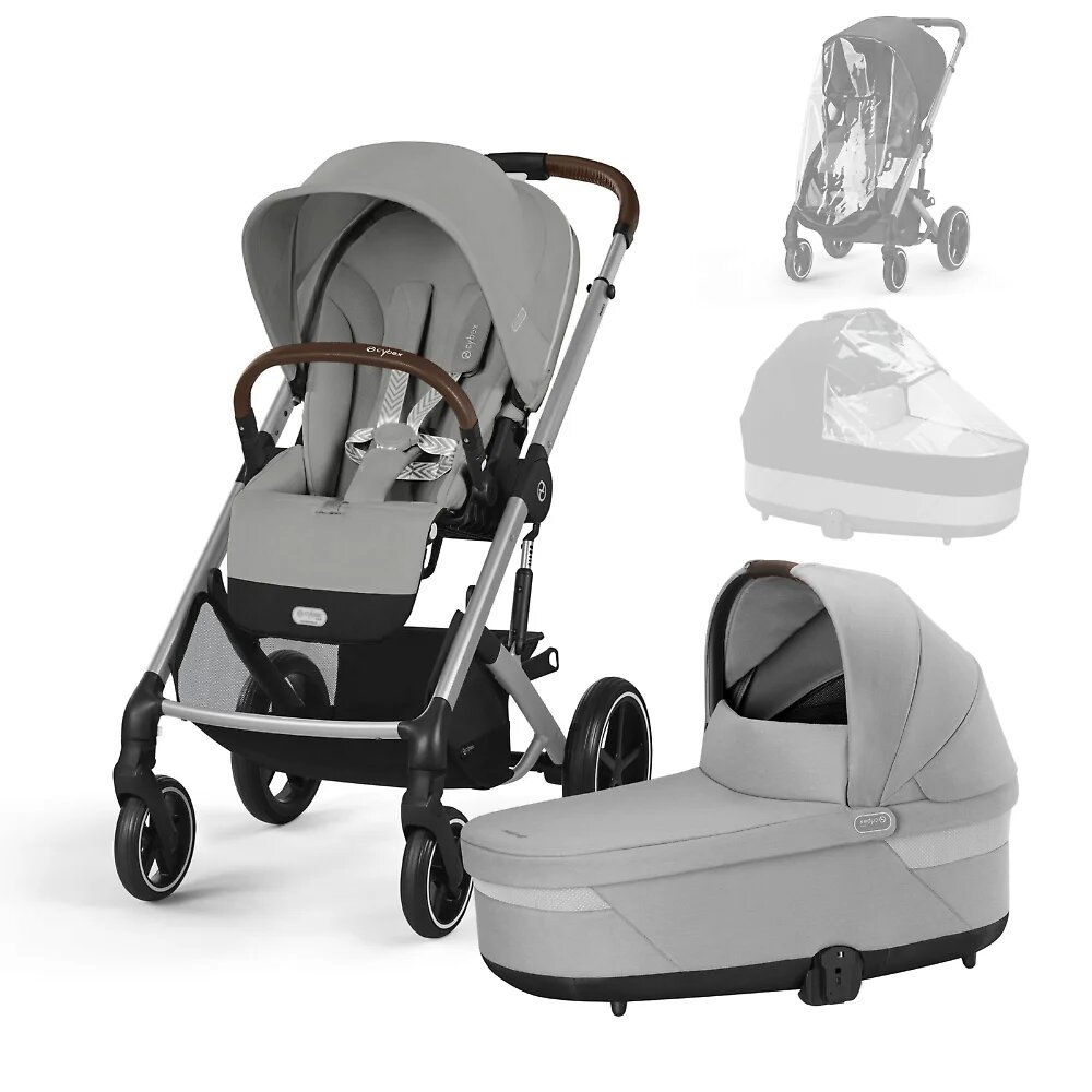 Детская коляска 2в1 Cybex Balios S Lux, цвет Stone Grey SLV RC & CRC / 2025 (Серый)