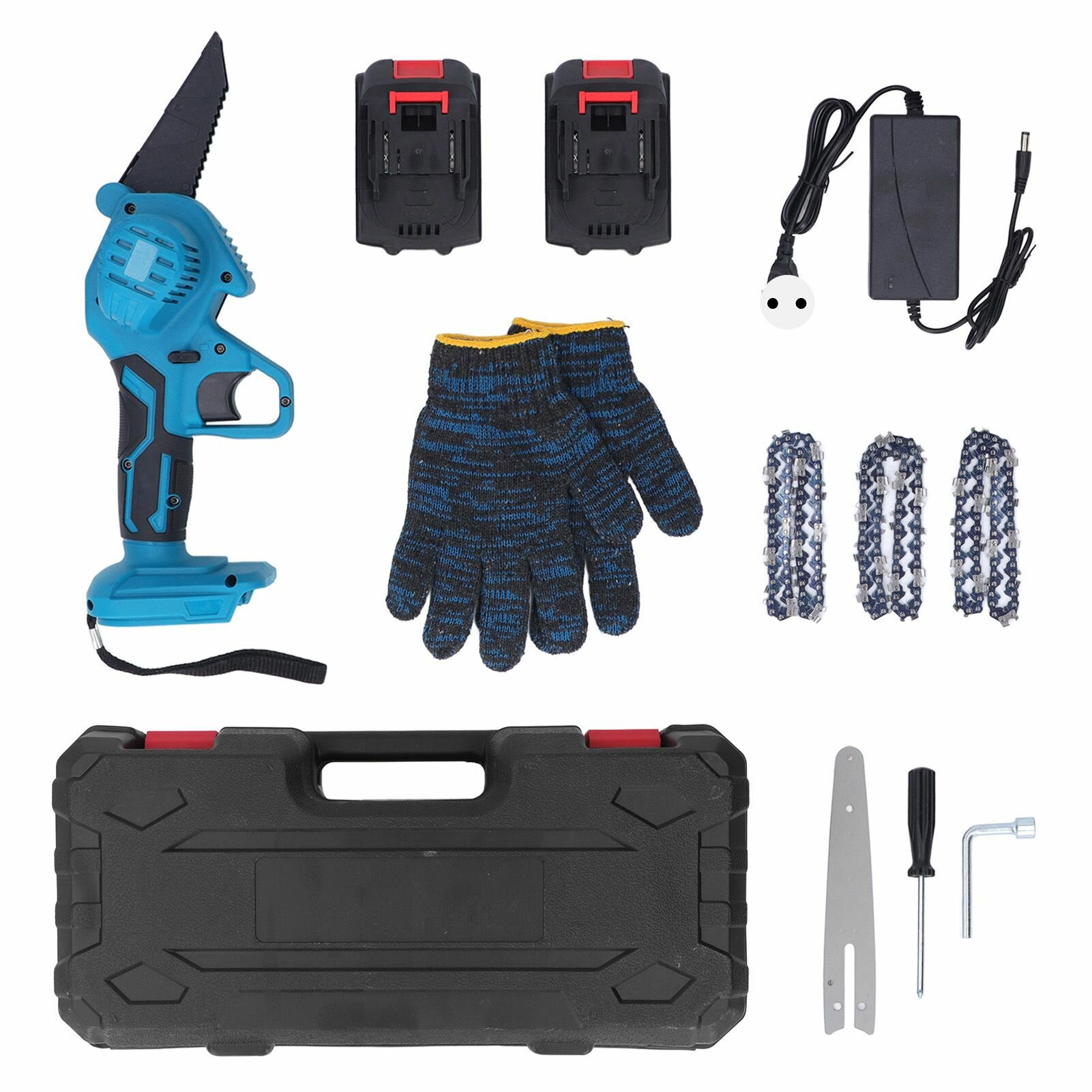 Аккумуляторная мини-пила 6 дюймов, 3 цепи, 100-240В