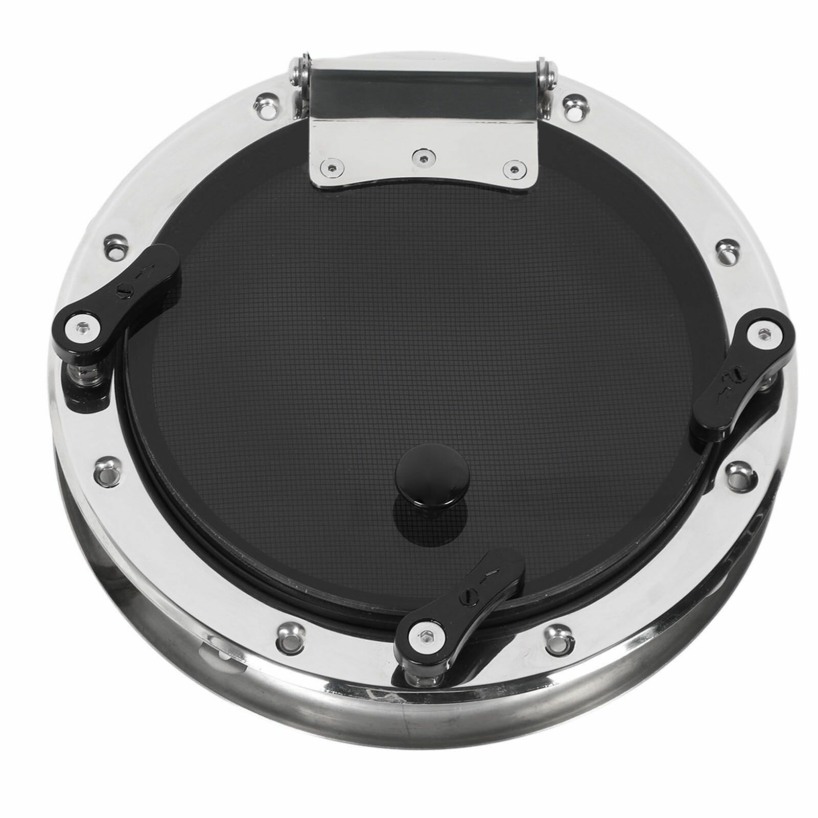 10-дюймовое круглое иллюминаторное окно для лодки с внутренним открытием, нержавеющая сталь, закаленное стекло, фиксированная ручка для яхт и кемперов