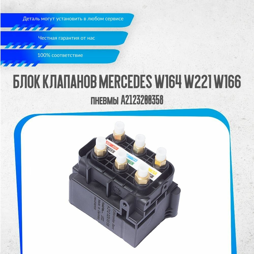 Блок клапанов Mercedes пневмы W164 W221 W166 A2123200358