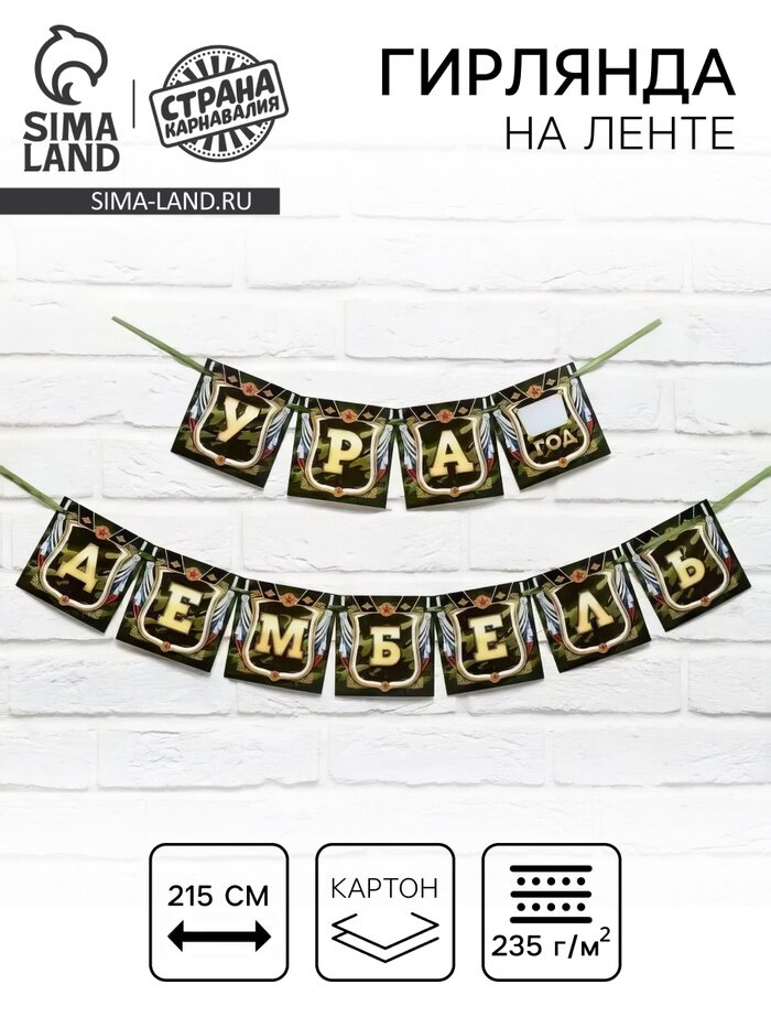 Гирлянда на ленте «Дембель», длина 215 см