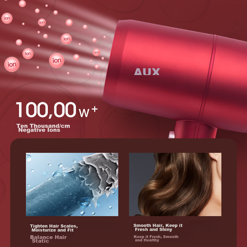 AUX Hair Dryer for Home Use, Millions of Negative Ions, Quiet Operation, Fast-Drying, Gentle on Hair, High-Power, High-Speed, Specialized Hair Dryer, Gift-Giving