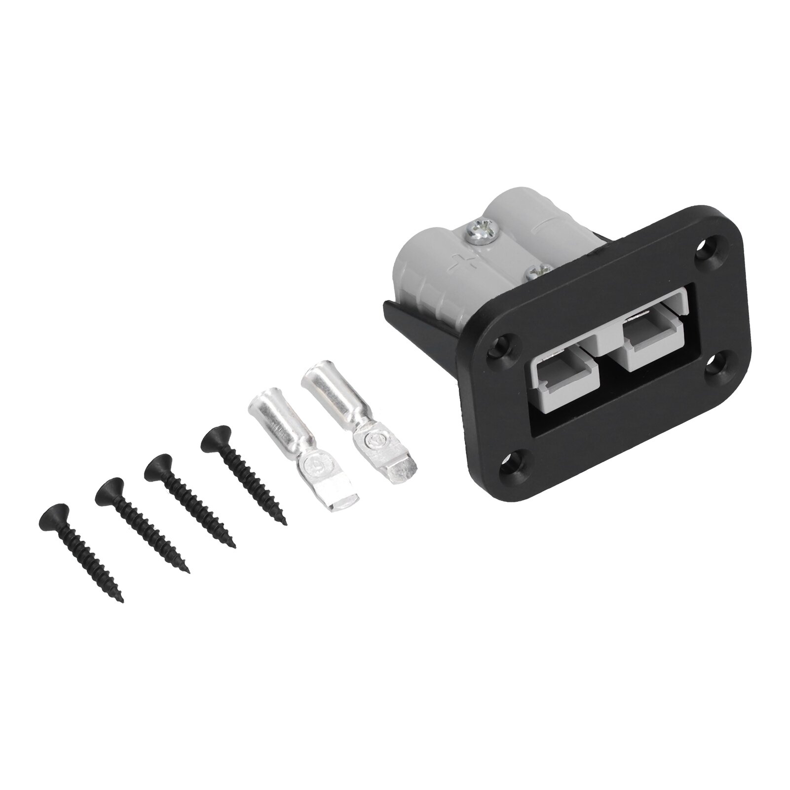 Черный ABS-разъем для зарядки аккумулятора, встраиваемый, на 50 ампер, монтажный комплект для караванов, лодок, грузовиков, вилочных погрузчиков.