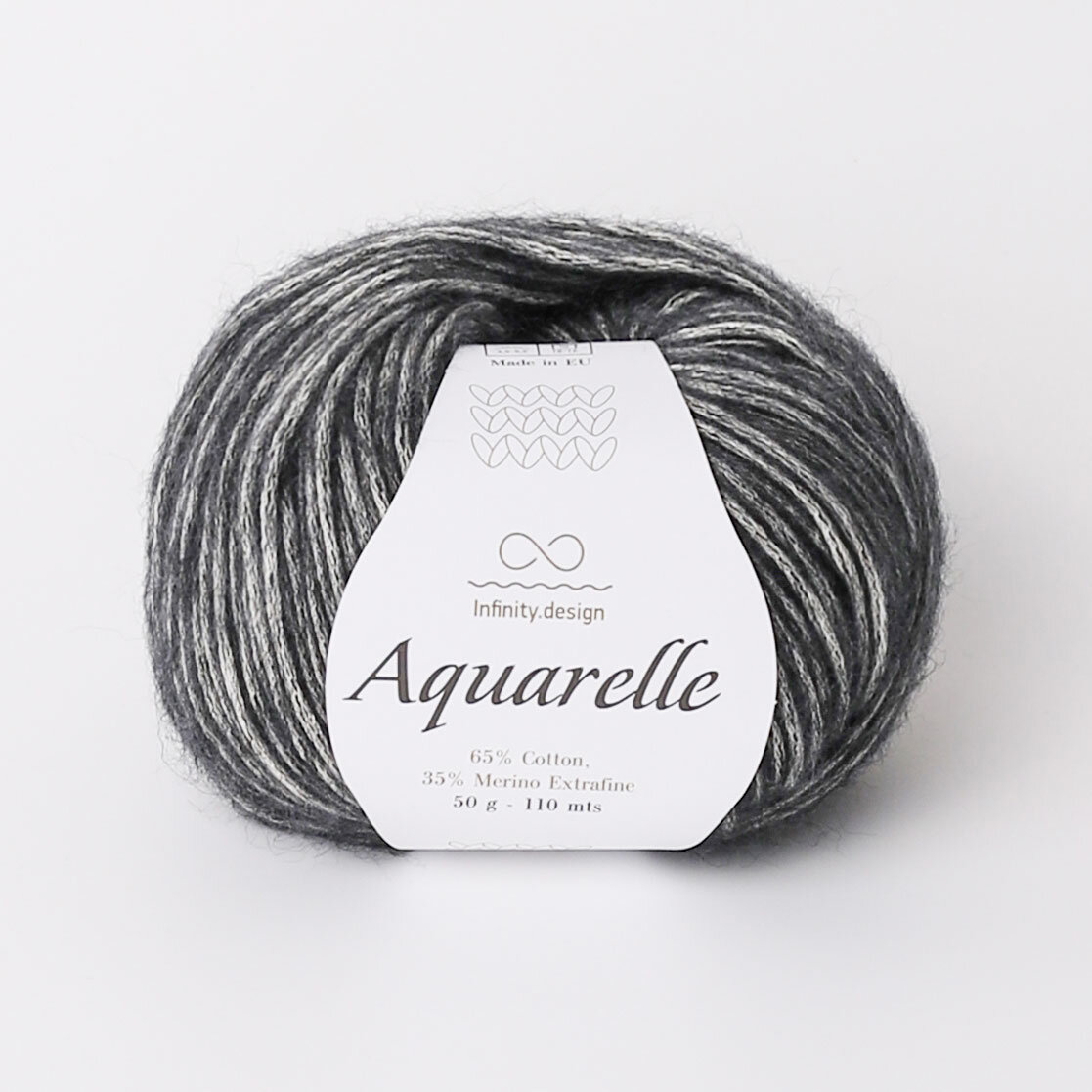 Пряжа для вязания Infinity Design Aquarelle (1053 Dark Gray) 1 моток 50 г/110 м