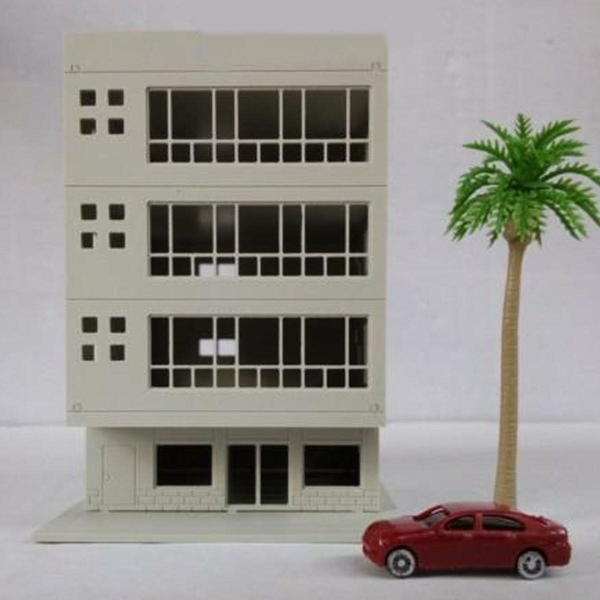 1:160 Outland Models Railway Современное 4-этажное офисное здание Неокрашенный N Scale