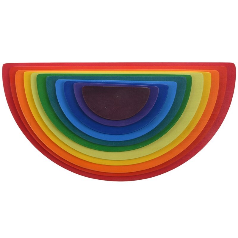 Полукруглые радужные блоки деревянные s строительные украшения для детей раннего обучения деревянные 11 штук
