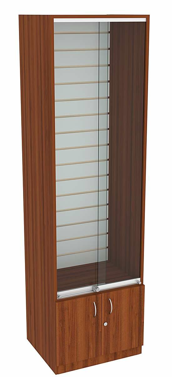 Витрина сэсп с экономпанелью и раздвижными дверками №2-500 (закрытая), Орех
