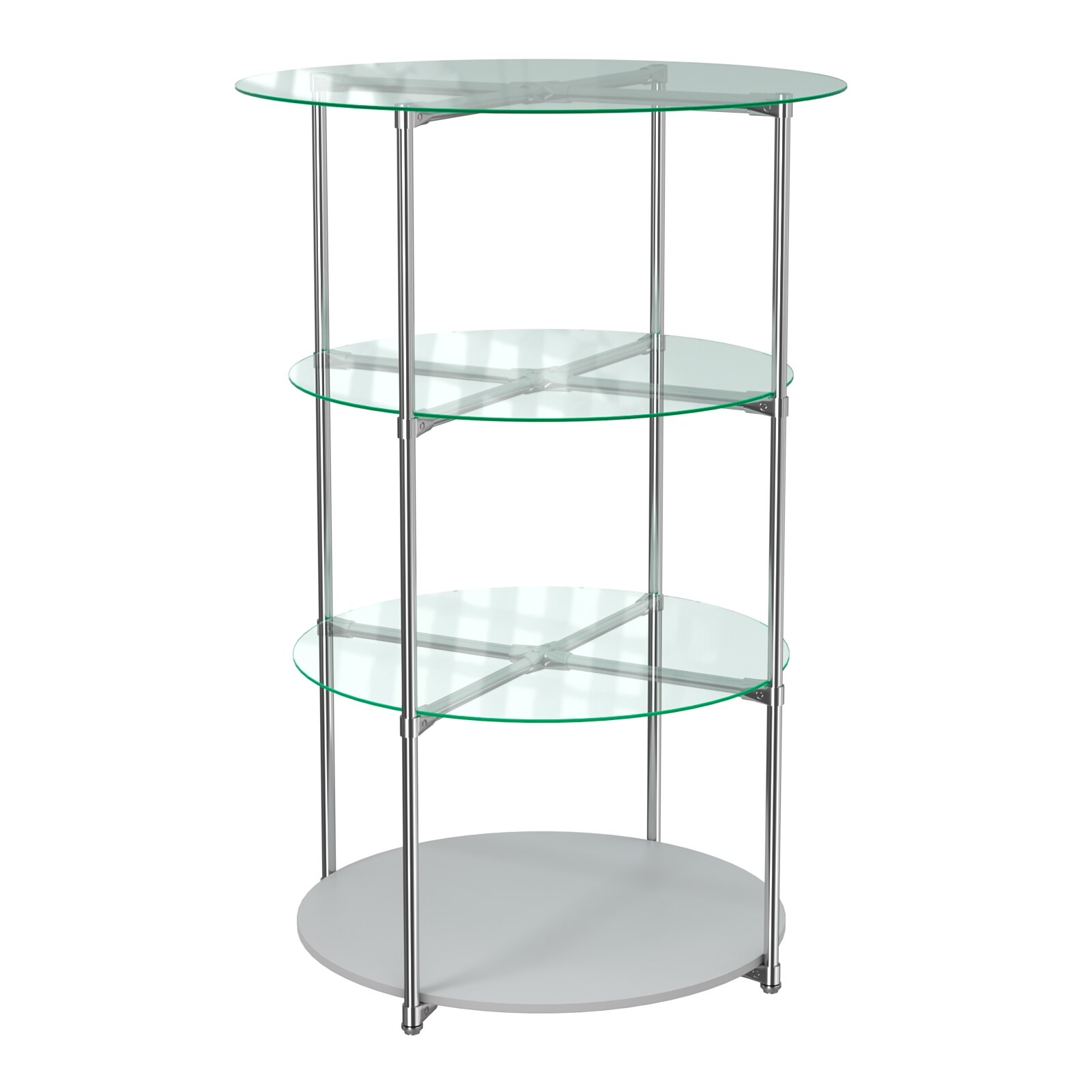 Торговые стенды сфера с полками №1 (с тремя стеклянными полками 6мм), Серый