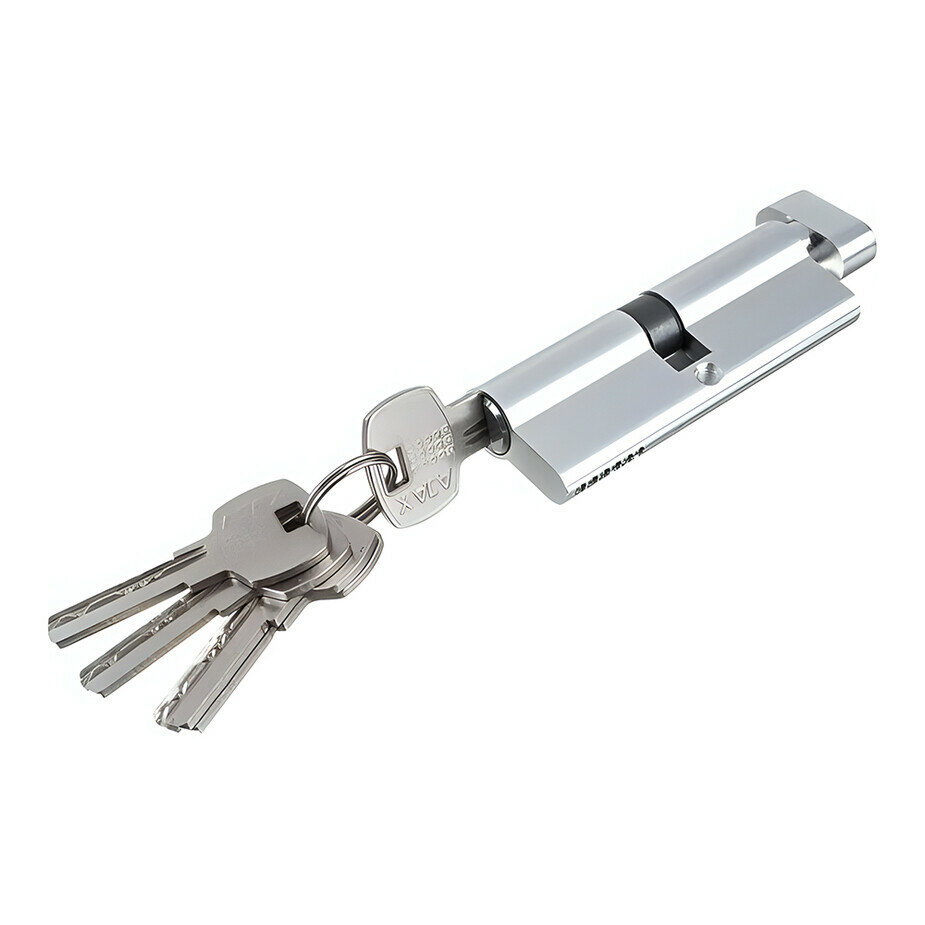 Цилиндр 80 40х40 мм ключ/вертушка хром