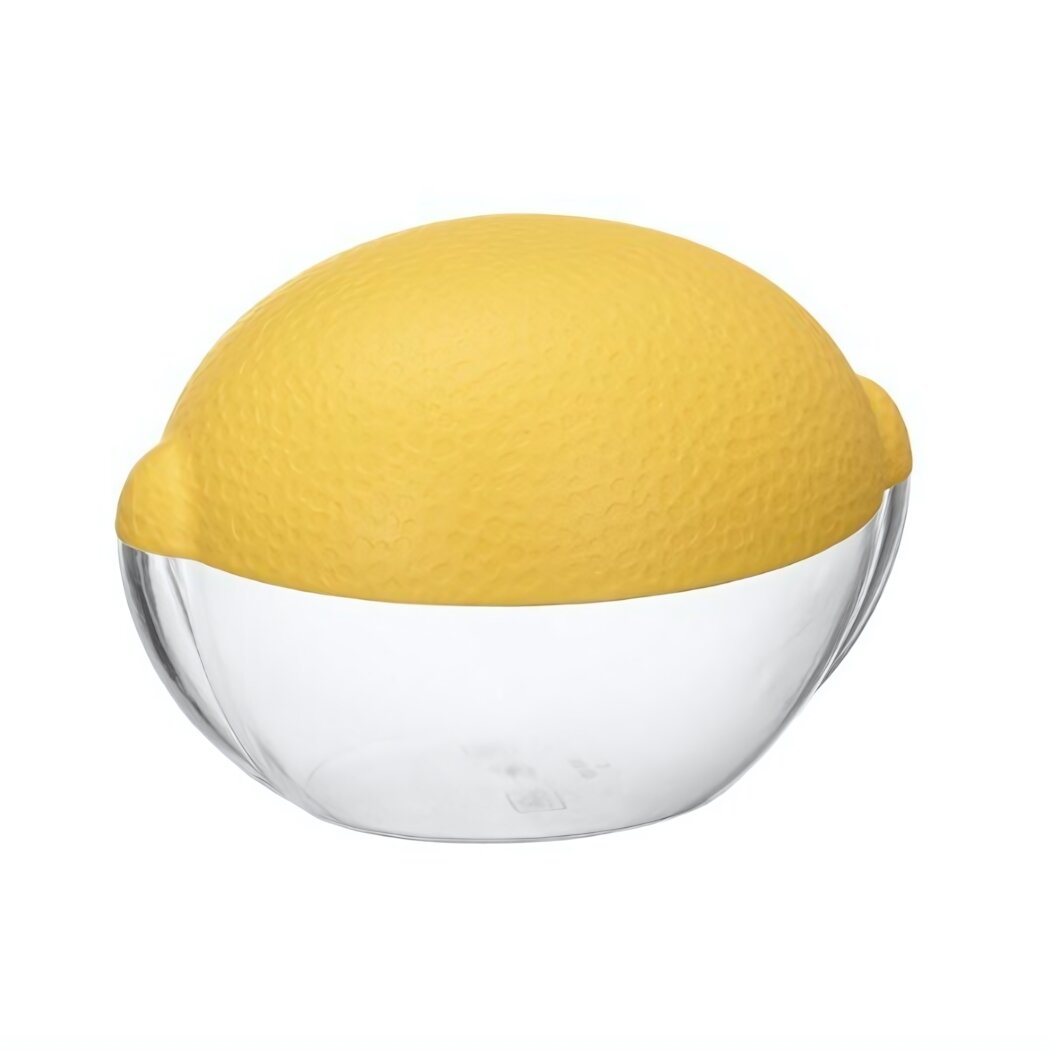 Контейнер для лимона 120х90х82мм из пластика, яркий желтый, прозрачный корпус