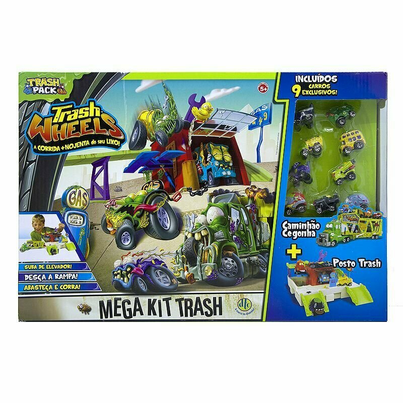 Trash pack wheels mega kit Gas Garage Pack Игрушка-модель для мусора, Забавный автомобильный набор, Подходит для детей старше 6 лет
