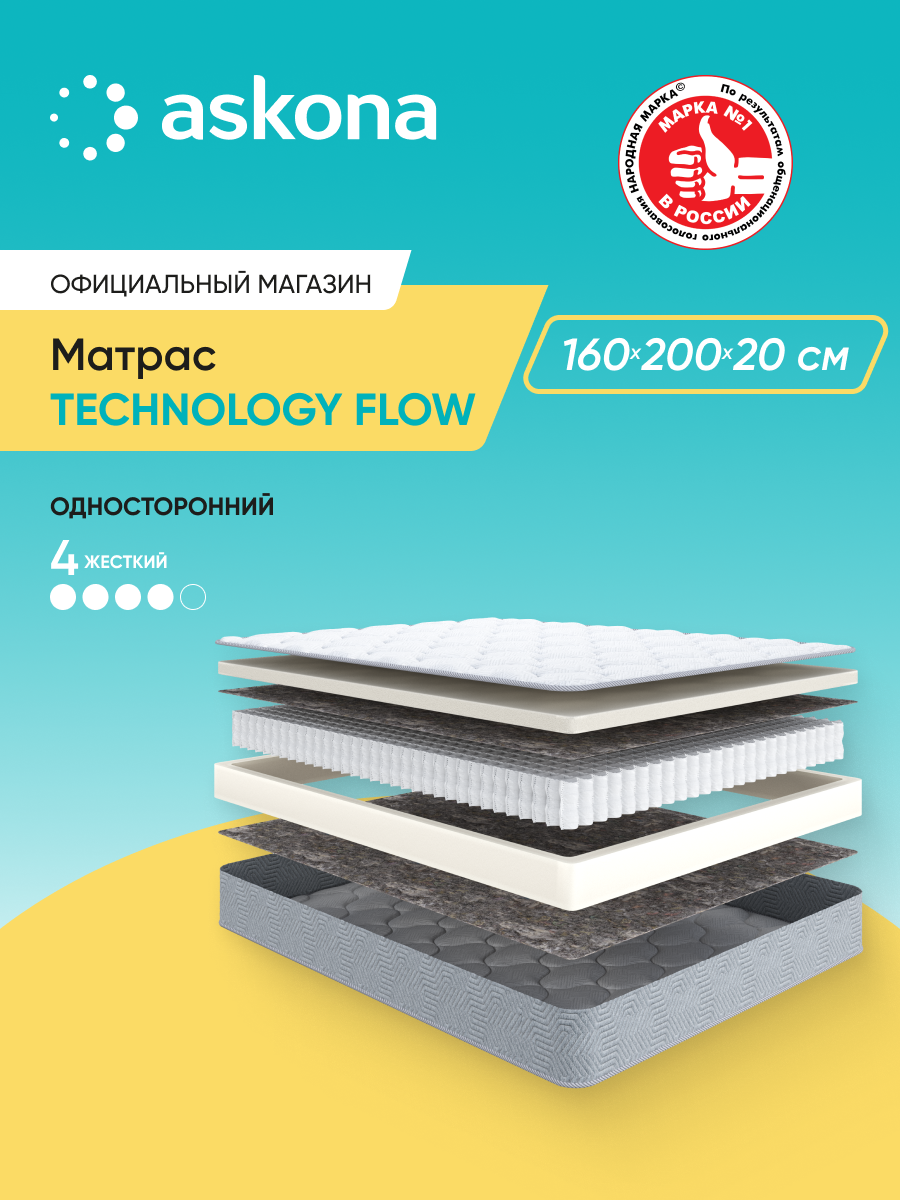 Матрас анатомический Askona (Аскона) Technology Flow 160х200 см