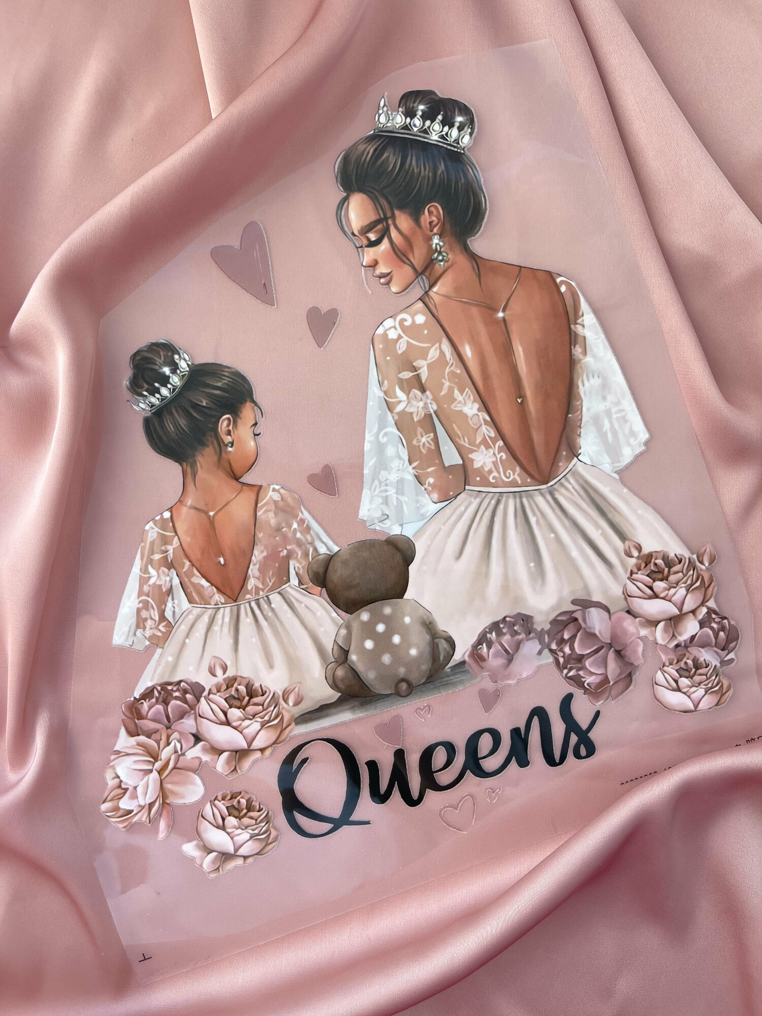 Термоаппликация / Термонаклейка на одежду / Наклейка мама с дочкой