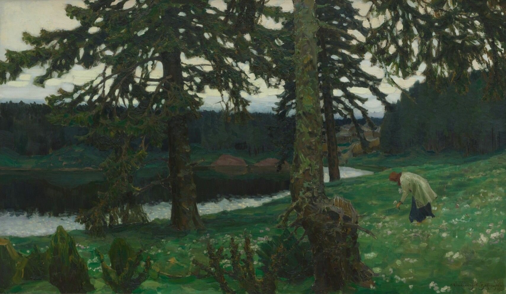 Картина Васнецова Аполлинария Озеро 60х35 см