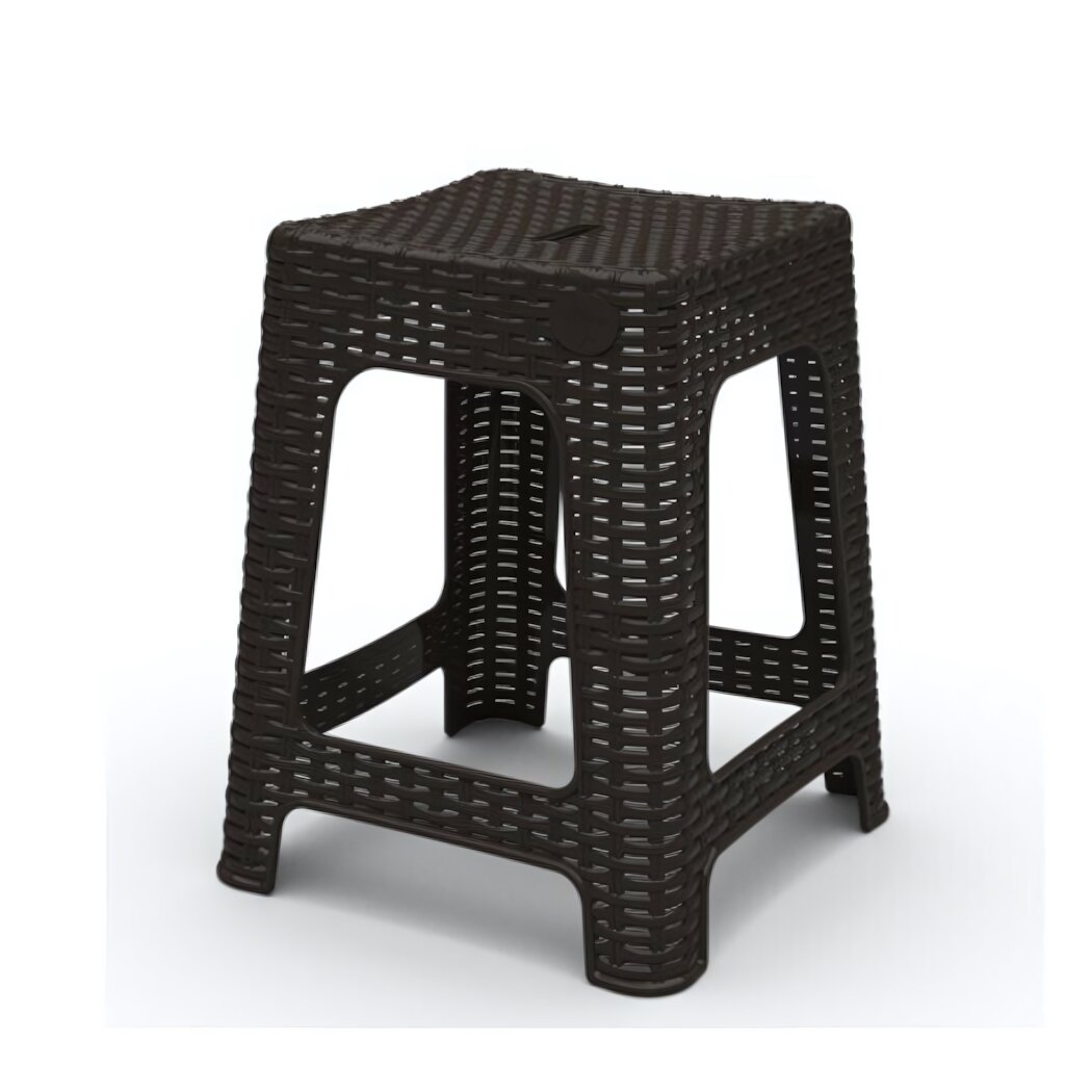 Табурет квадратный устойчивый «Rattan» 36х36х44см, цвет горький шоколад, полипропилен