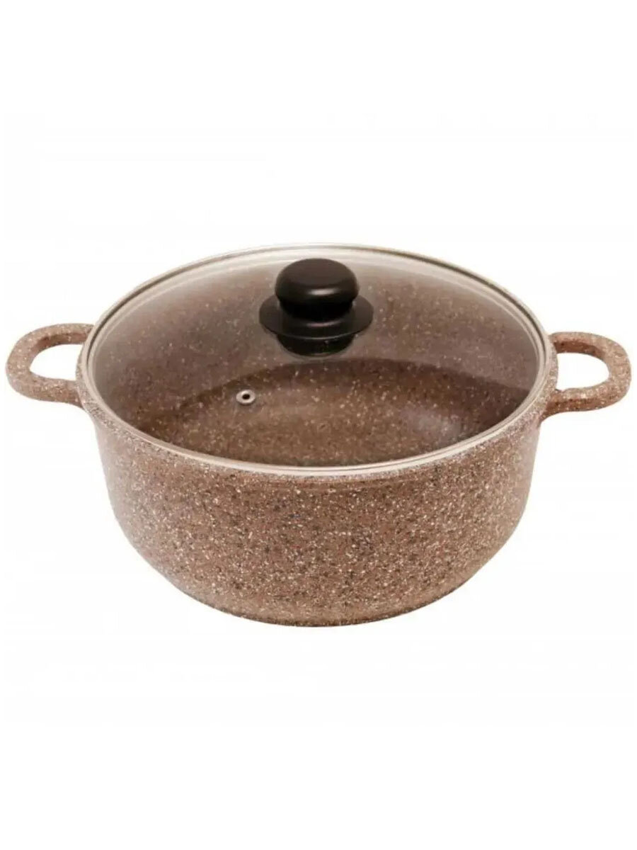 Кастрюля Гардарика "Алтай", диаметр 28 см, антипригарное покрытие, стеклянная крышка, 8 л