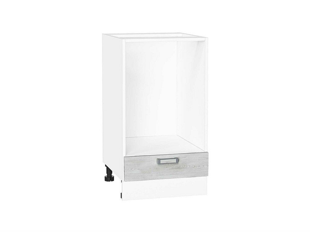 VVT Шкаф нижний под духовку Лофт Белый, Nordic Oak, 450 В*Ш*Г 816*450*476, фасад МДФ Nordic Oak, корпус Белый Nordic Oak