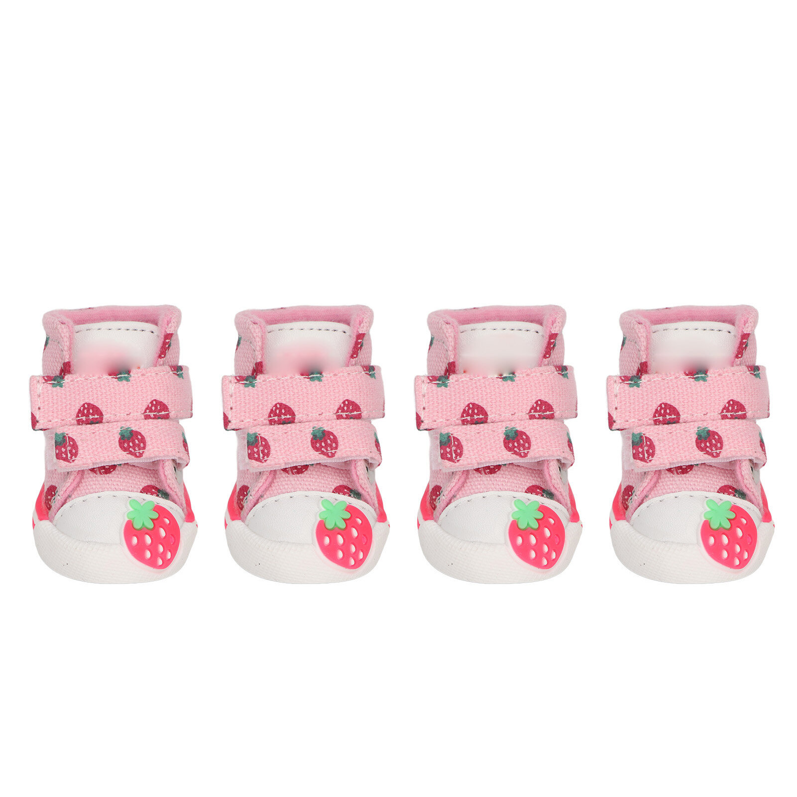 Обувь для собак, нескользящие дышащие парусиновые милые ботинки для собак клубничного цвета для маленьких собак, Тедди Бишон, Померанский шпиц 2