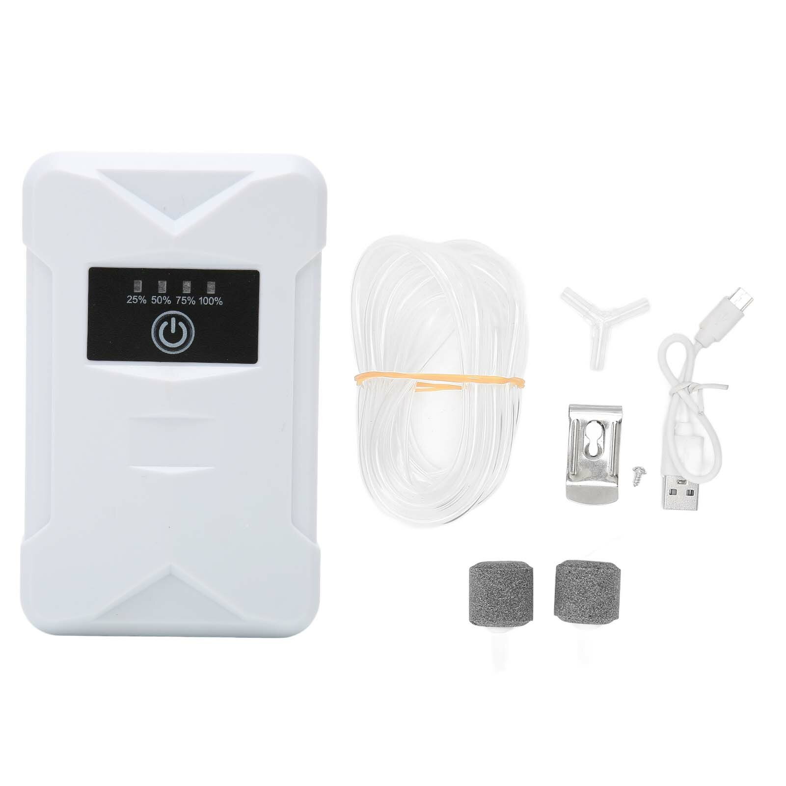 Аквариумный кислородный насос, бесшумный USB-аккумулятор, 2 режима питания, двойной выход, портативный воздушный насос для аквариума для рыбалки