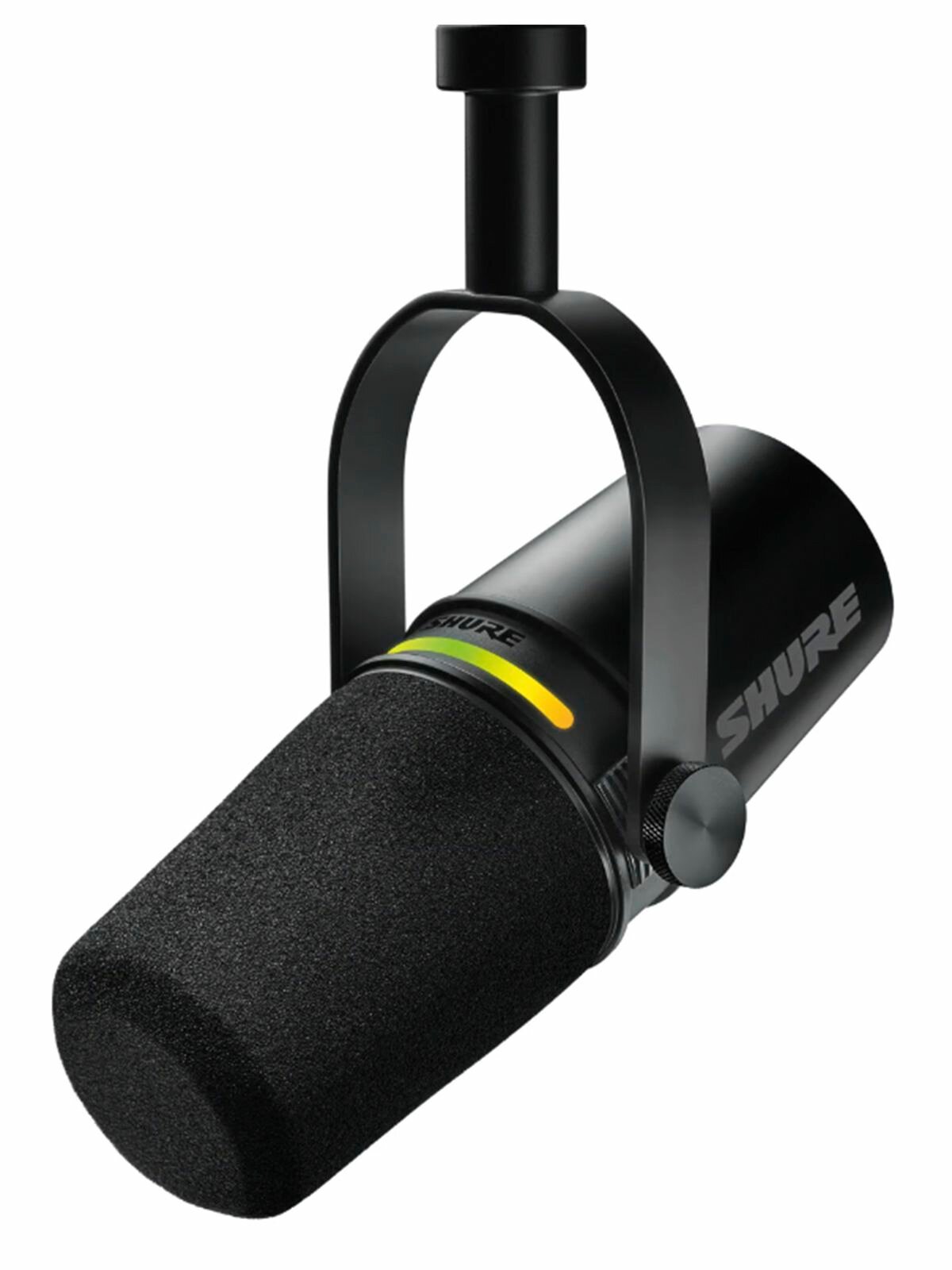 Микрофон для подкастов Shure MV7+ Plus, металлический, шумоподавление, чёрный