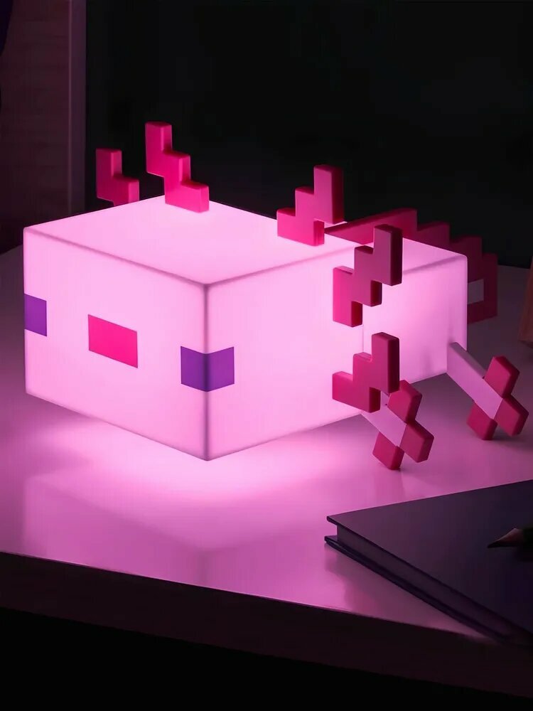 Ночник-светильник "Аксолотль" Minecraft, для детской комнаты, мягкий свет