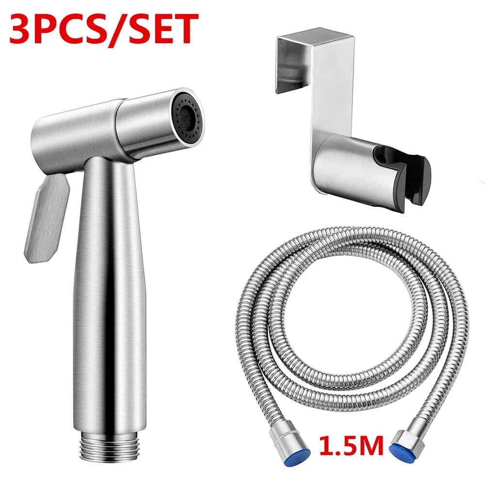Ручной распылитель для биде, нержавеющая сталь, 3pcs set