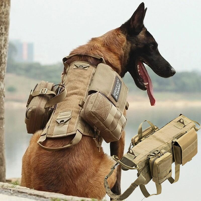 Шлейка жилет прогулочная для собак средних и крупных пород / Тактический пакет