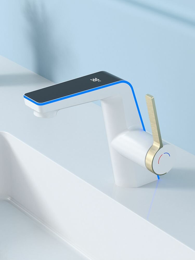 Смеситель с подсветкой, LED дисплей, гидрогенератор, подсветка