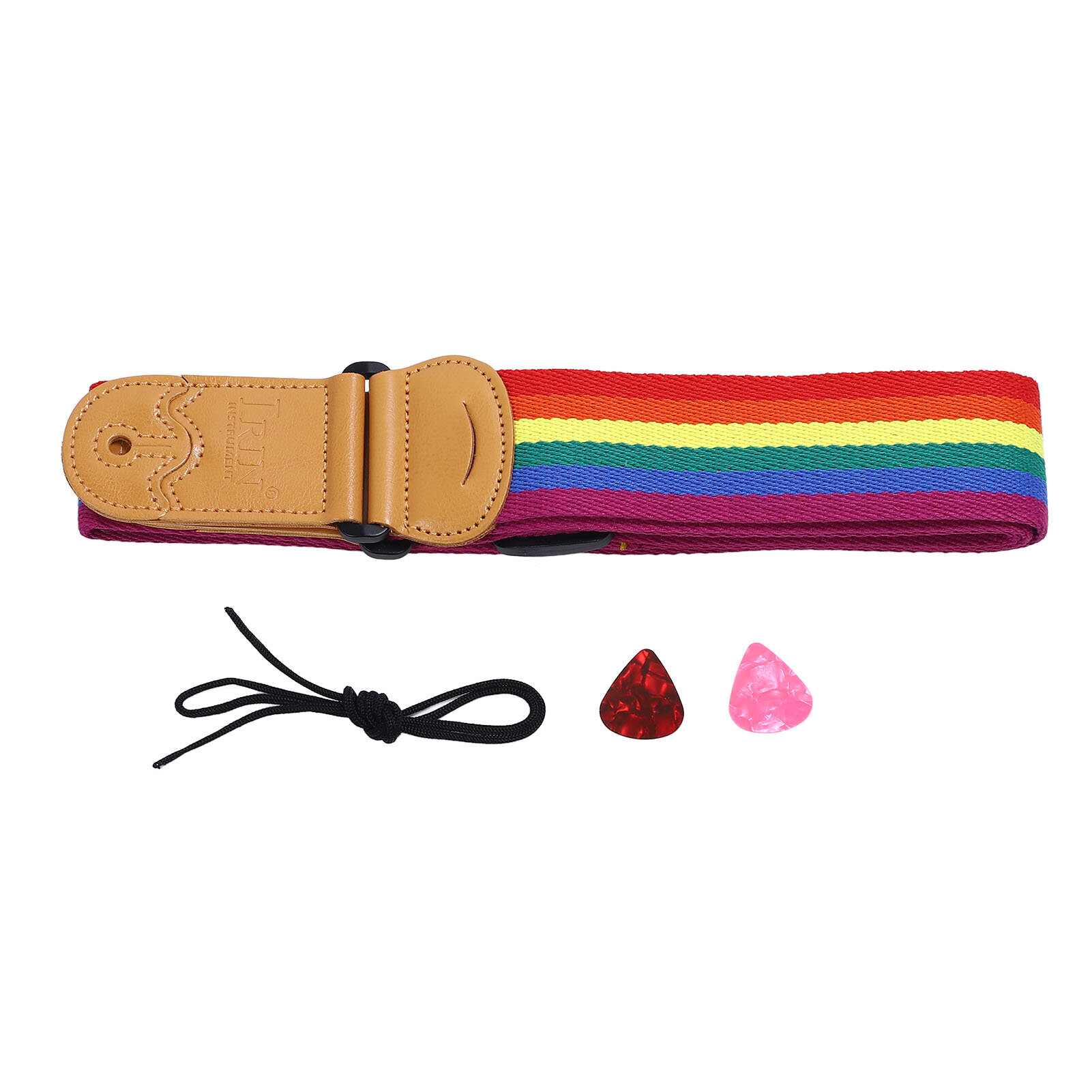 Ремень для гитары Rainbow, регулируемая длина, расширенный, с карманом для медиатора, подходит для укулеле, бас-гитар, электрогитар и акустических гитар, 6 цветов.