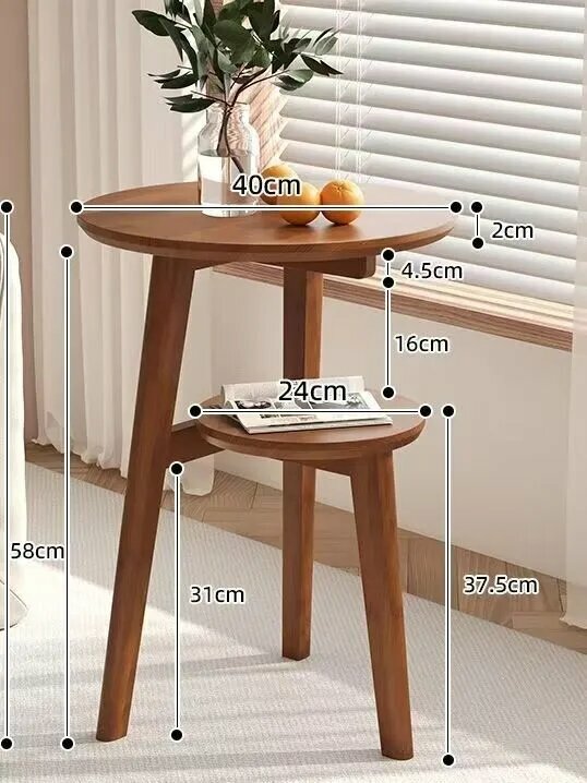 Приставной столик N830 C147, деревянный, светло-коричневый, 42x42x60 см