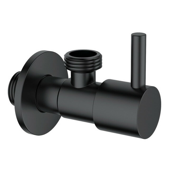 LEDEME LH507B-1/2 НР/НР кран угловой из нержавеющей стали с отражателем черный