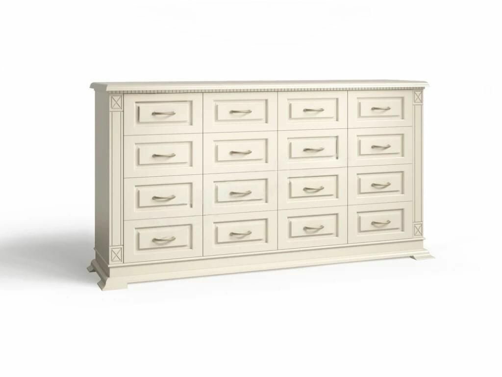 Комод Верди №136 из Массива сосны, 16 ящ, 160х45х100 см, классический орех 2