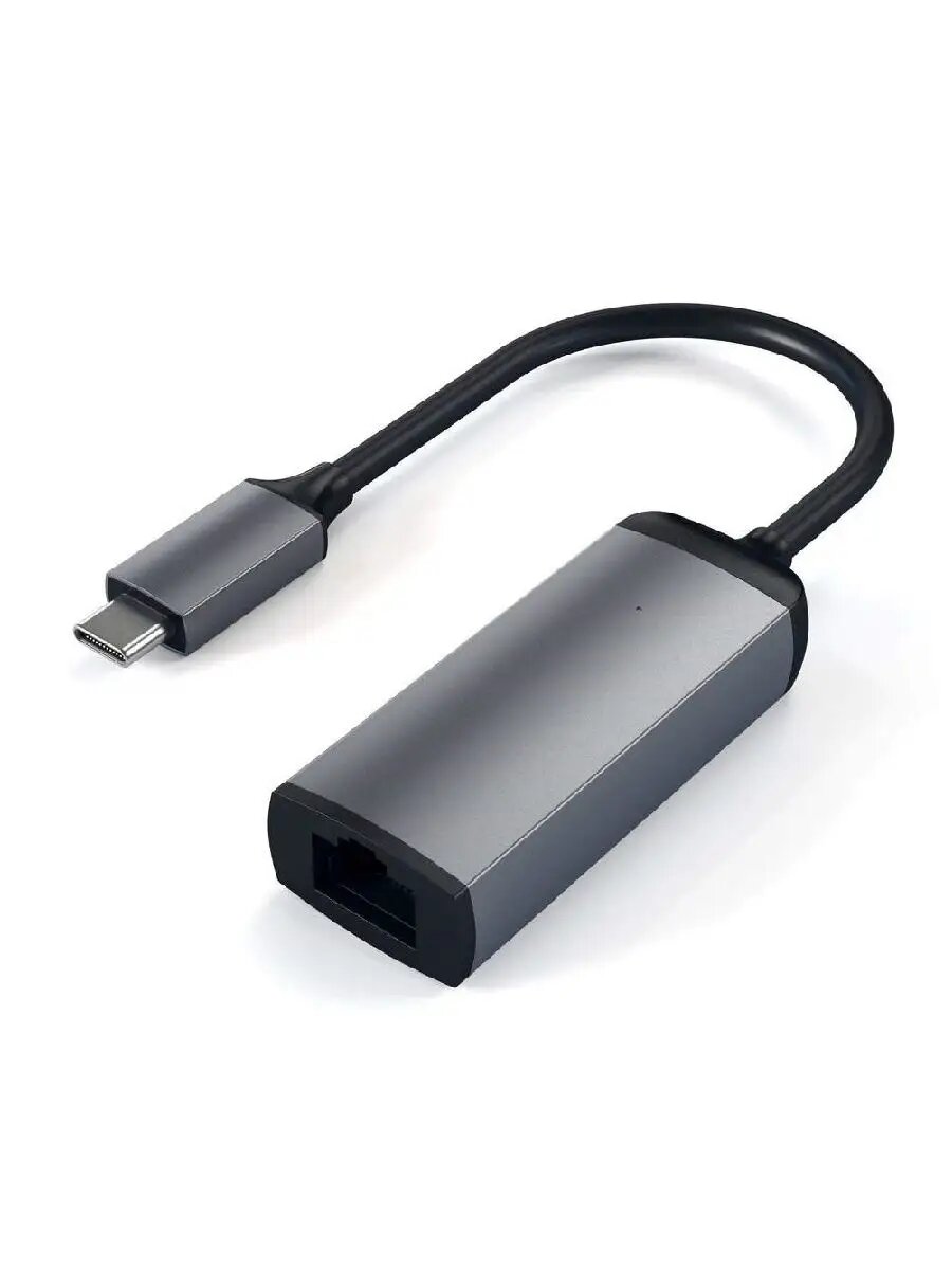 Адаптер Satechi Type-C to Gigabit Ethernet. Поддержка 10/100/1000Mbps Ethernet. Цвет серый космос.
