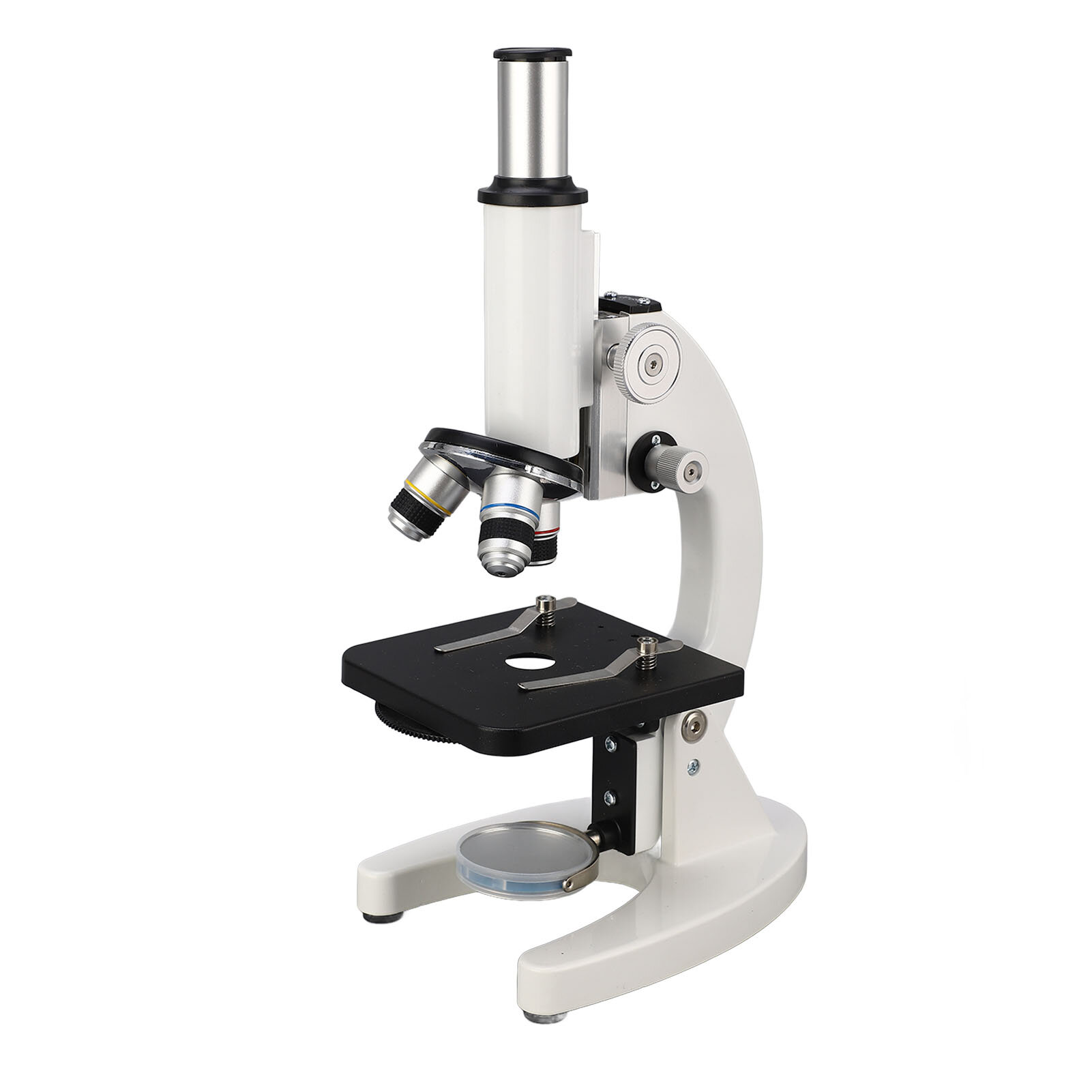 Монокулярный микроскоп 640X из нержавеющей стали с двойным коаксиальным фокусом, комплект микроскопа с маховиком