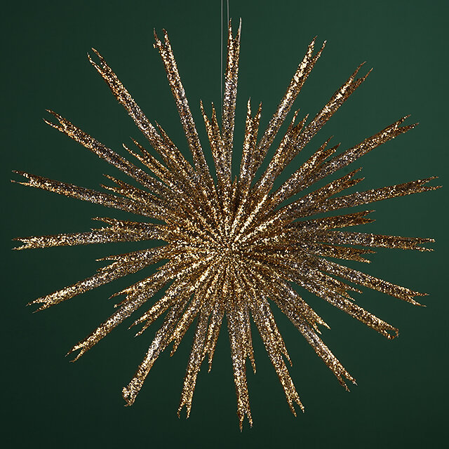 Елочная игрушка Снежинка - Girolamo Sixtus 25 см золотая, подвеска, Winter Deco, 2007712