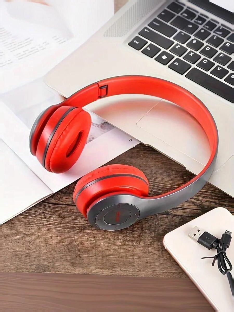 Наушники беспроводные P47, 5.0 Bluetooth, до 6 ч работы, белые