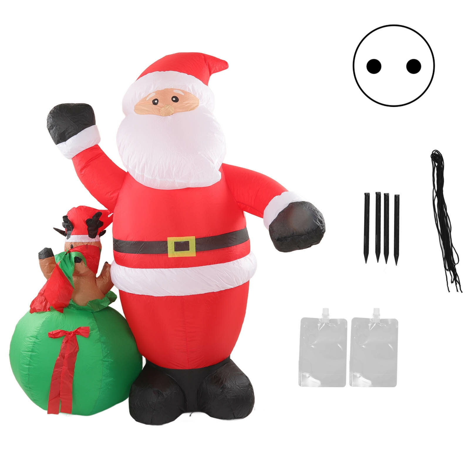 Надувные Santa Elk встроенный светодиодный атмосфера, устойчивый к выцветанию, надувные надувные рождественские украшения для газонного двора 100–240 В.