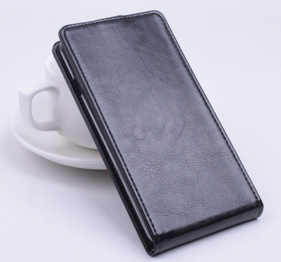Фирменный оригинальный вертикальный откидной чехол-флип для Sony Xperia C4/ C4 Dual черный из натуральной кожи "Prestige" Италия MyPads
